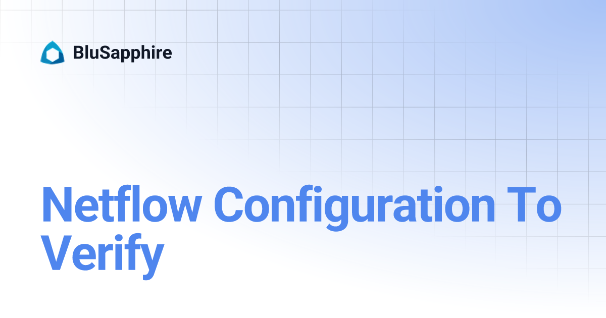 Netflow Configuration To Verify | BluSapphire