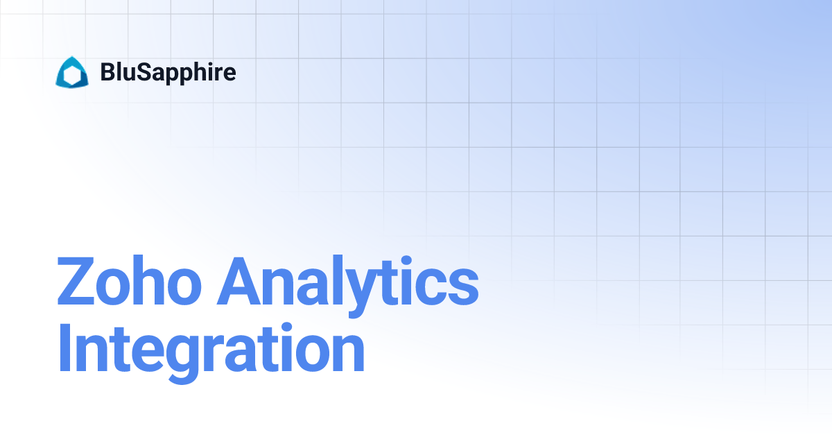 Zoho Analytics Integration | BluSapphire